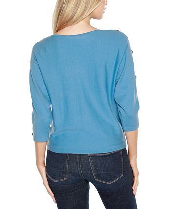 Belldini Women's Rivet-Trim Dolman-Sleeve Sweater - Macy's
