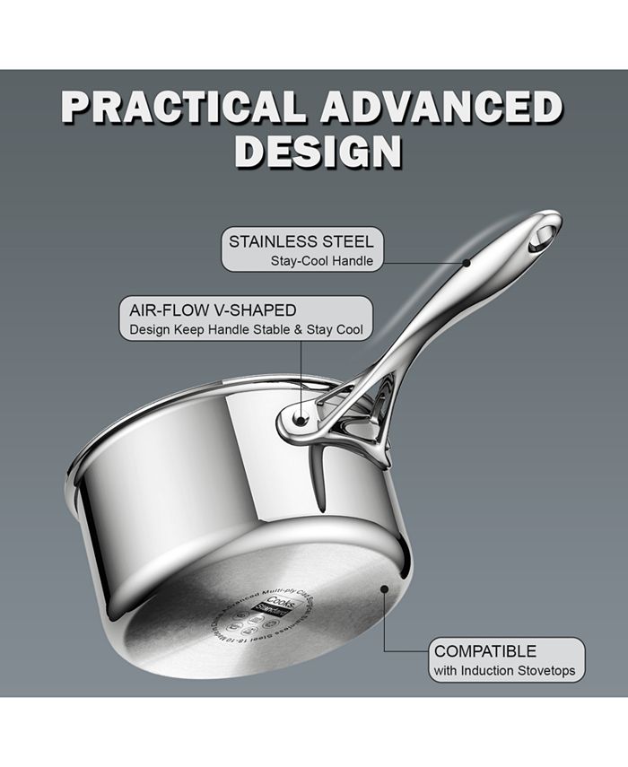 Cooks Standard Stainless Steel Kitchen Cookware Sets 10-Piece, Multi ...