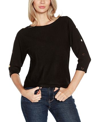 Belldini Women's Rivet-Trim Dolman-Sleeve Sweater - Macy's