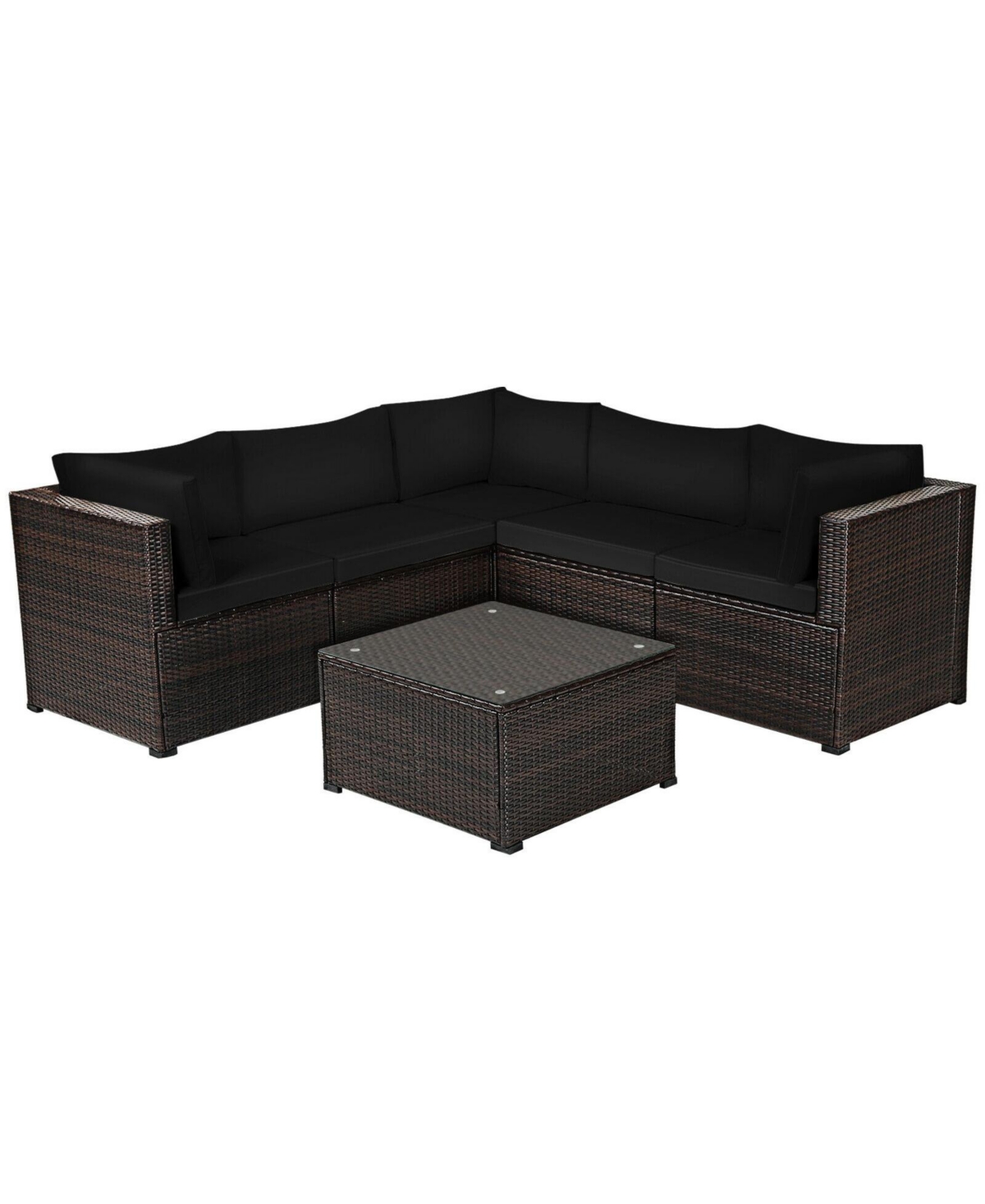 Click here for Sugift 6 Pieces Rattan Patio Sectional Sofa Set wi... prices