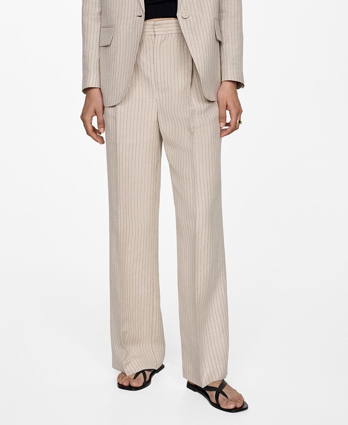 MANGO Women's Striped Suit Pants - Macy's