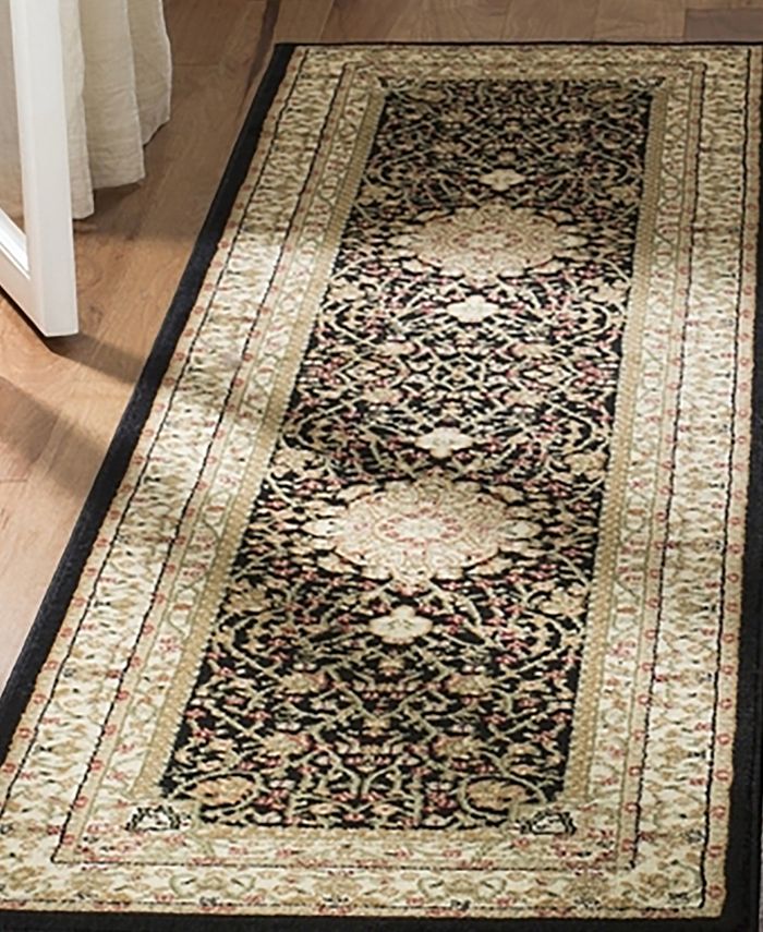 Safavieh CLOSEOUT! Area Rug, Lyndhurst LNH213 Black/Ivory 2'3" x 6 ...
