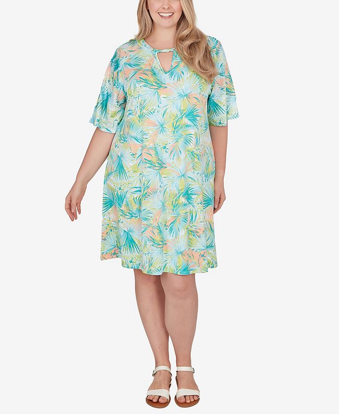 Ruby Rd. Plus Size Tropical Puff Print Dress - Macy's