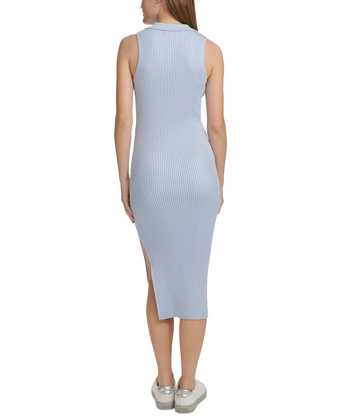Calvin Klein Jeans Women's Sleeveless Ribbed Polo Midi Dress - Macy's