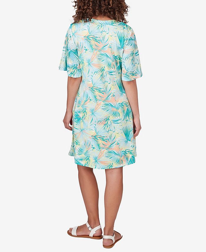 Ruby Rd. Petite Tropical Puff Print Dress - Macy's