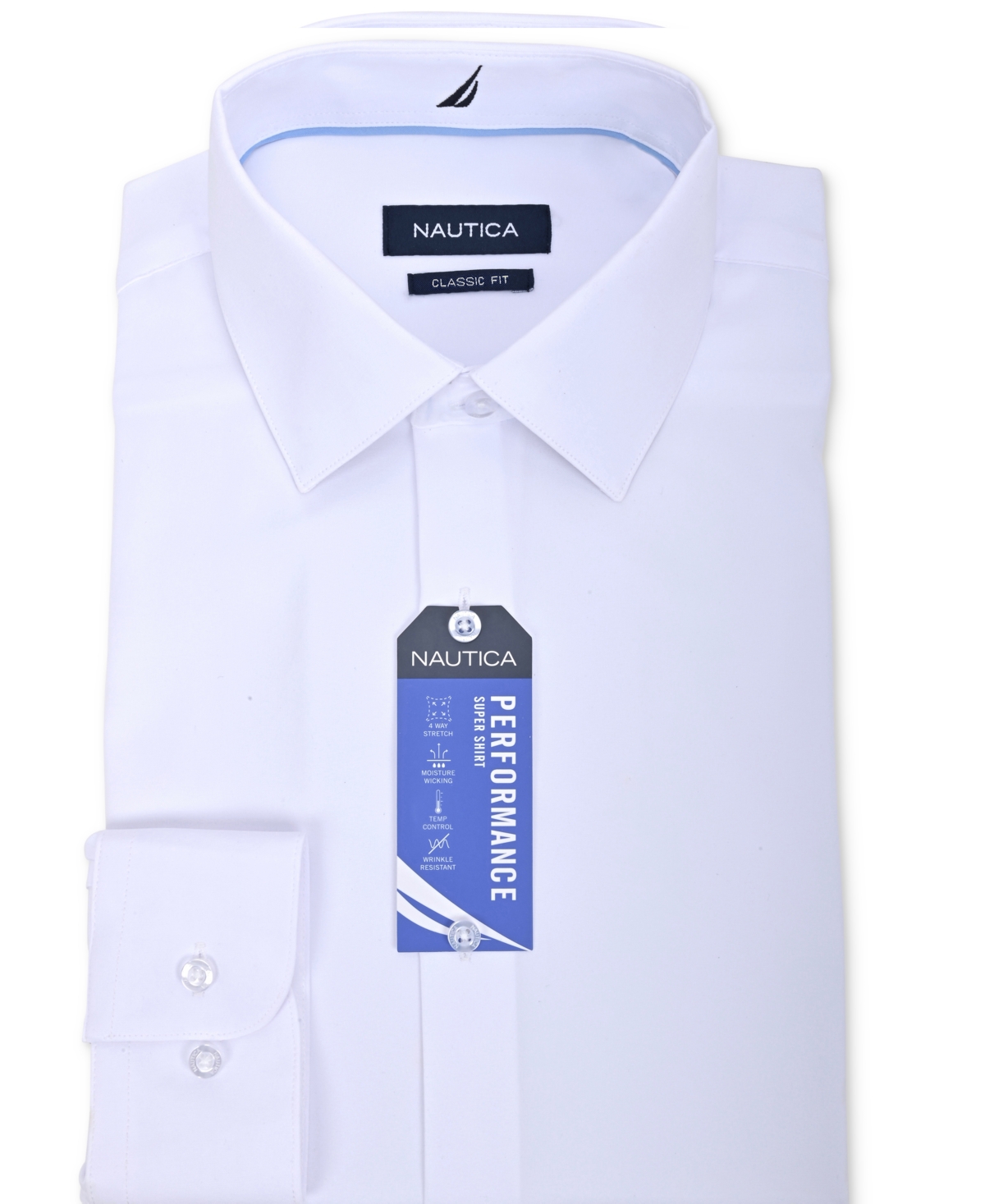 Click here for Nautica Mens Regular-Fit Dress Shirt - White prices
