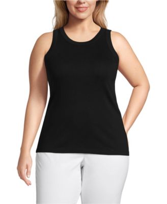 Lands' End Plus Size Rib Tank Top - Macy's