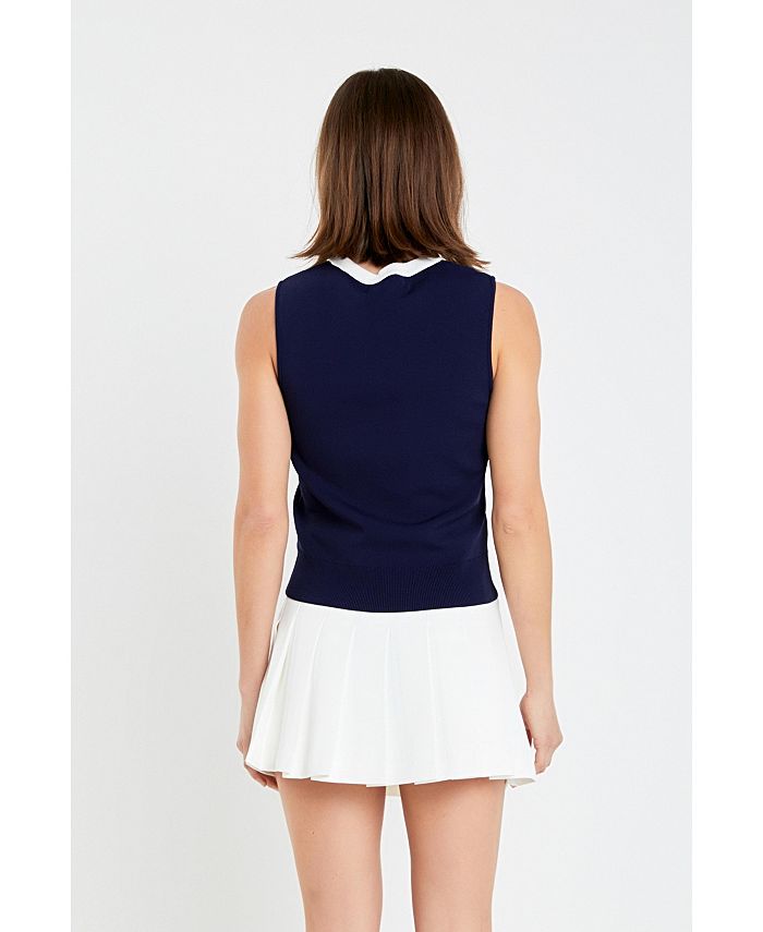 English Factory Women's Colorblock Sleeveless Knit Top - Macy's
