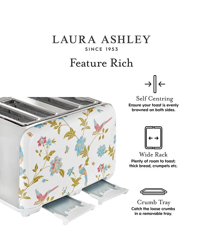 Laura Ashley Elveden White 4-Slice Toaster - Macy's