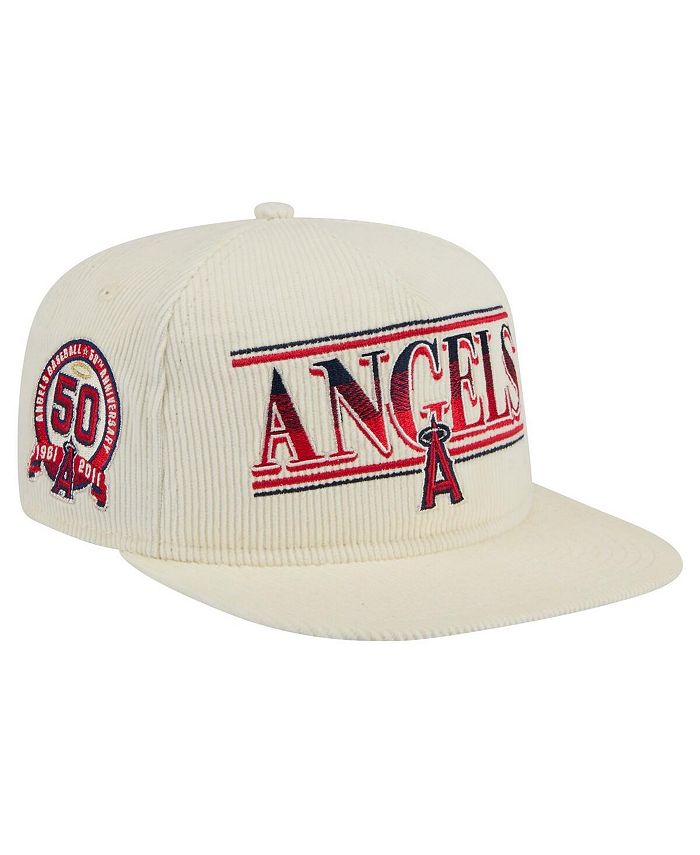 New Era Men's Cream Los Angeles Angels Throwback Bar Golfer Corduroy ...