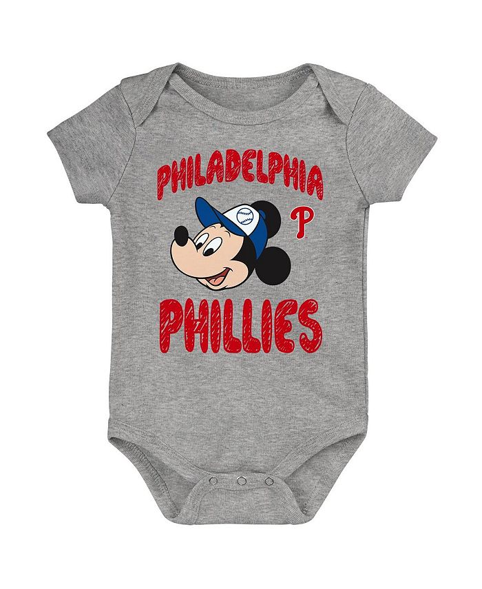 Outerstuff Newborn Infant Mickey Mouse Philadelphia Phillies Three-Pack ...