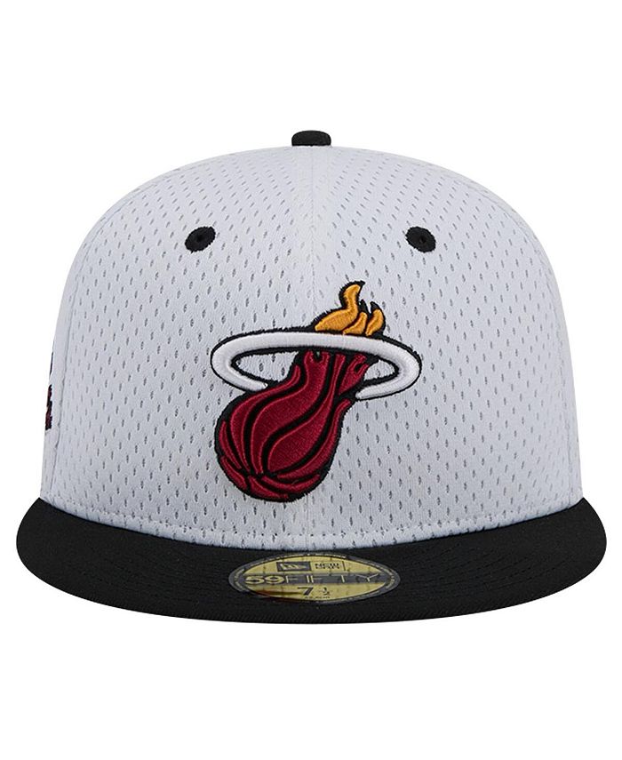 New Era Men's White/Black Miami Heat Throwback 2Tone 59Fifty Fitted Hat ...