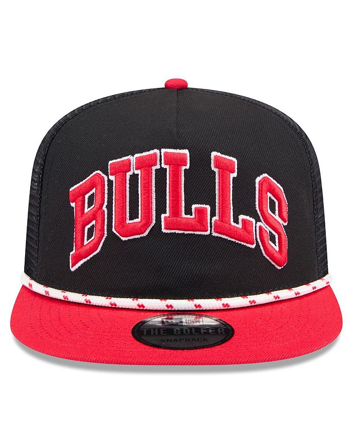 New Era Men's Black/Red Chicago Bulls Throwback Team Arch Golfer ...