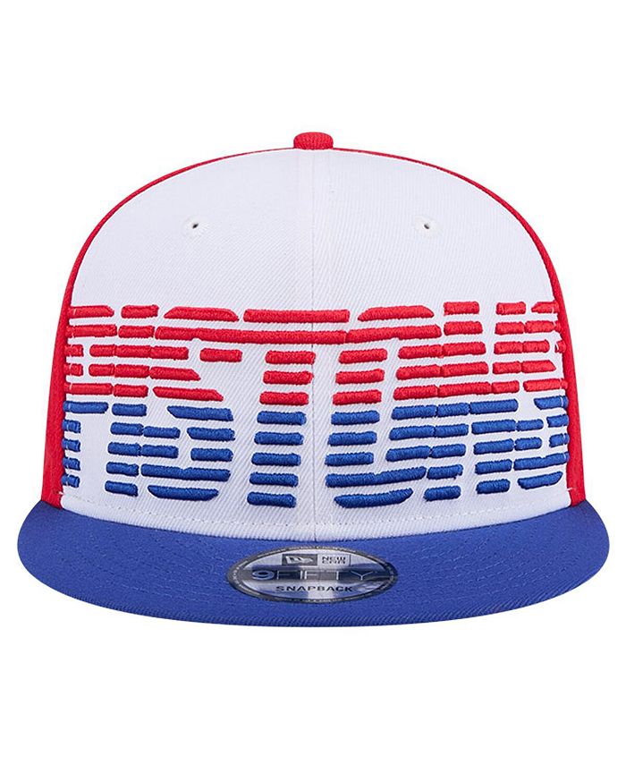 New Era Men's White/Blue Detroit Pistons Throwback Gradient Tech Font ...