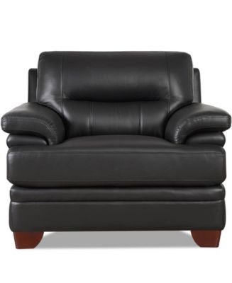 Luxor 44" Top Grain Leather Chair - Macy's