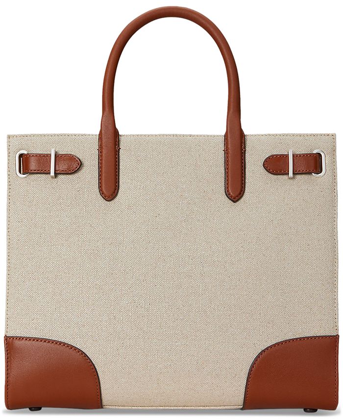Lauren Ralph Lauren Metallic Canvas Medium Devyn Tote Bag - Macy's