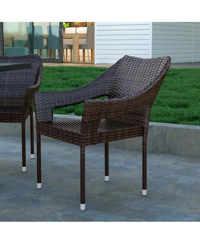 EMMA+OLIVER Embry All-Weather Indoor/Outdoor Stacking Patio Dining ...