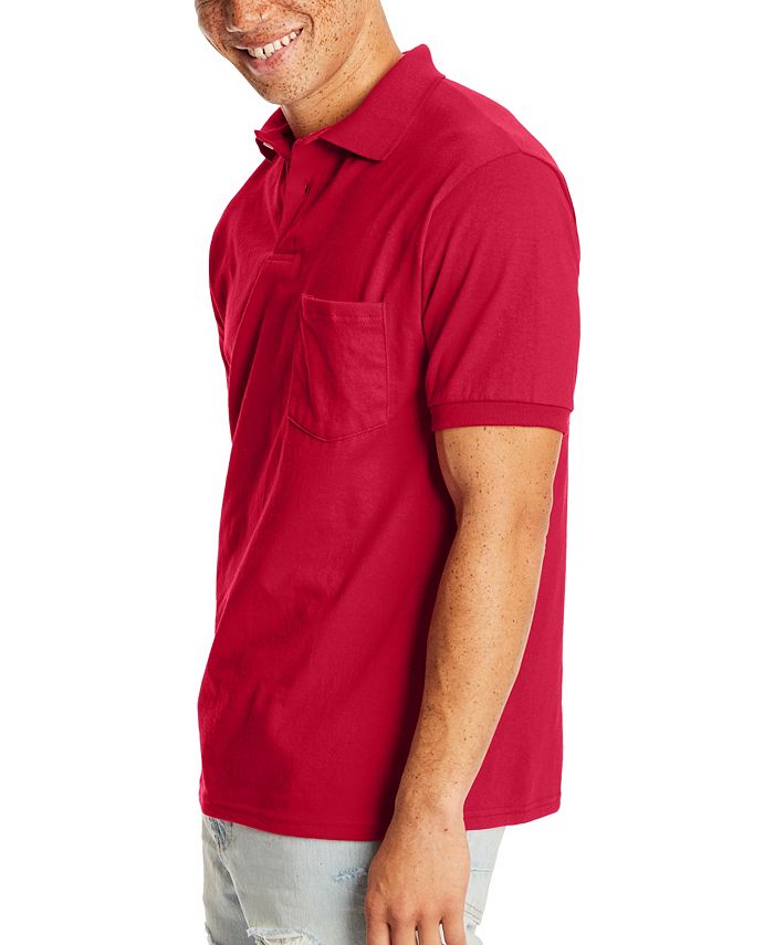 Hanes EcoSmart Men's Pocket Polo Shirt, 2-Pack - Macy's