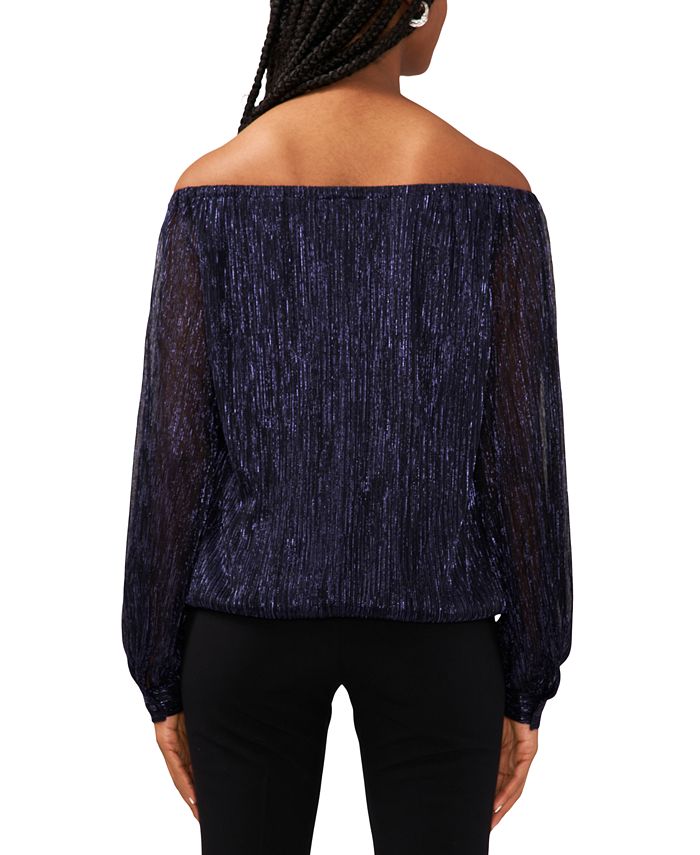 MSK Metallic Off-The-Shoulder Top - Macy's