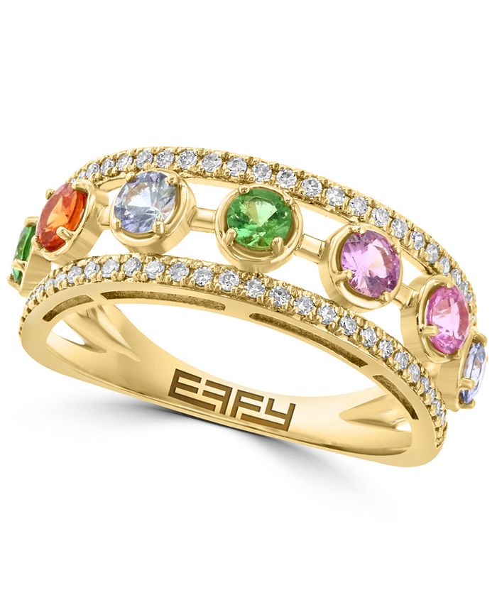 EFFY Collection EFFY® Multi-Gemstone (7/8 ct. t.w.) & Diamond (1/5 ct ...