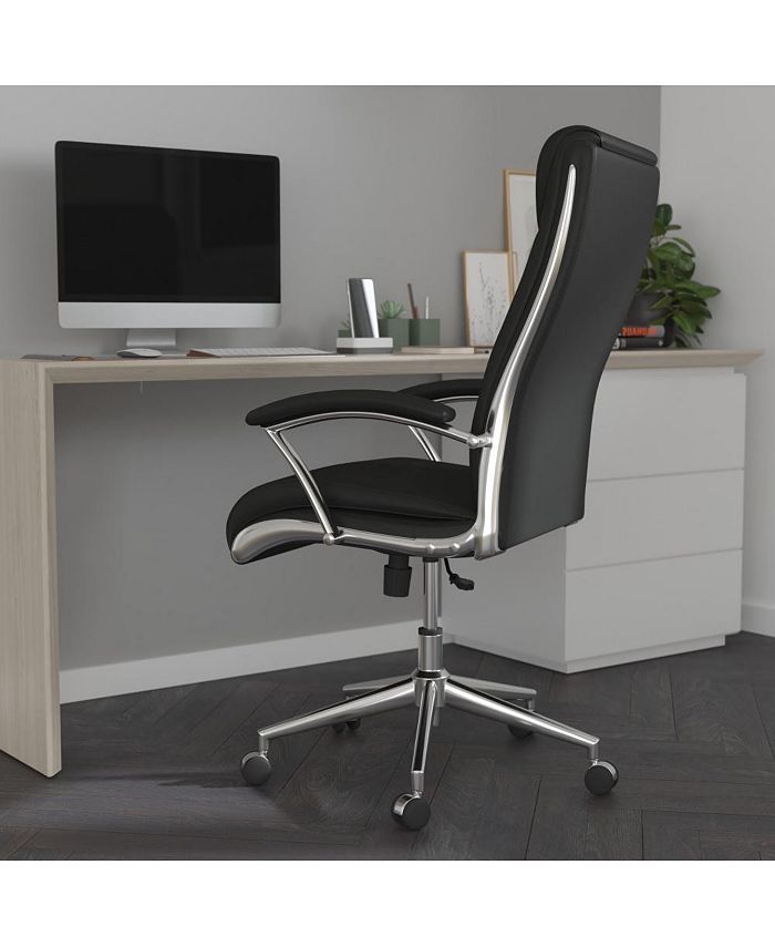 MERRICK LANE Lombard High-Back Office Chair With Padded Arms Ergonomic ...