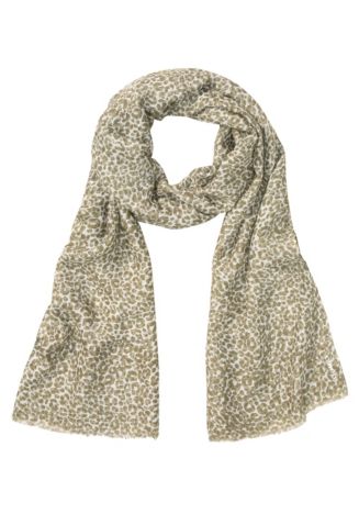 Olsen Leo Print Scarf with Frayed Edge Trim - Macy's