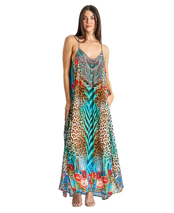 La Moda Clothing Women's Maxi T back Dress with pockets - Macy's