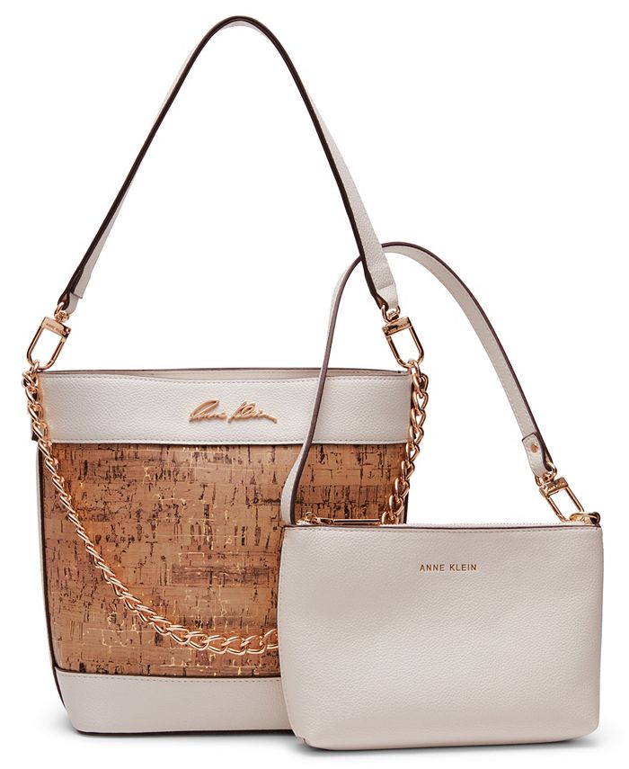 Anne Klein Cork Bucket Bag with Pouch - Macy's