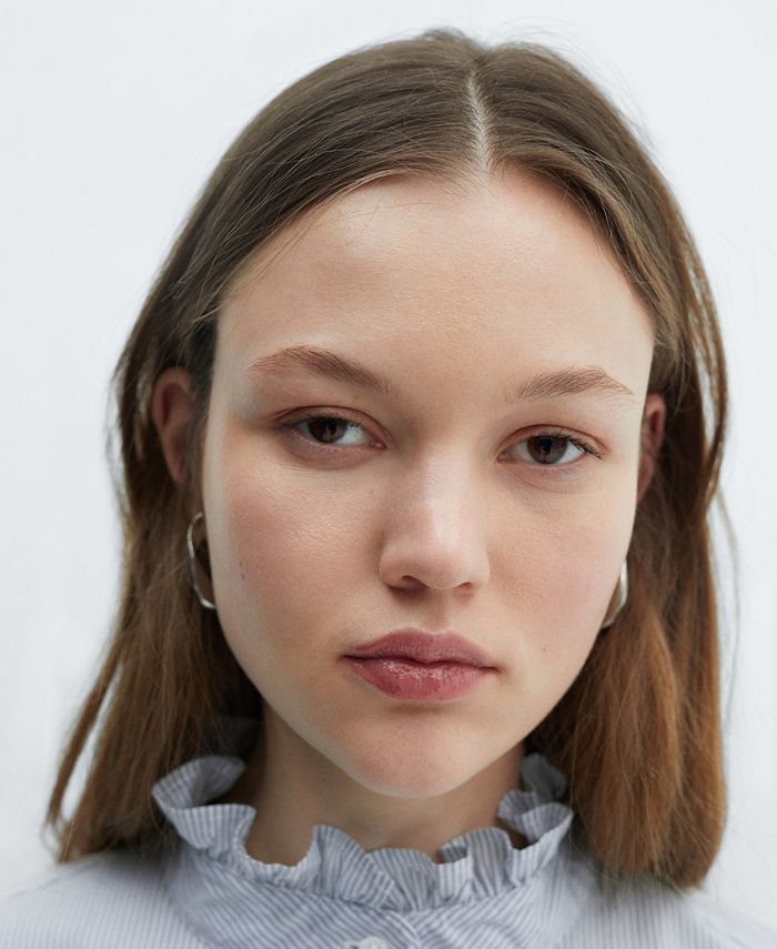 MANGO Women's Ruffle Neck Shirt - Macy's