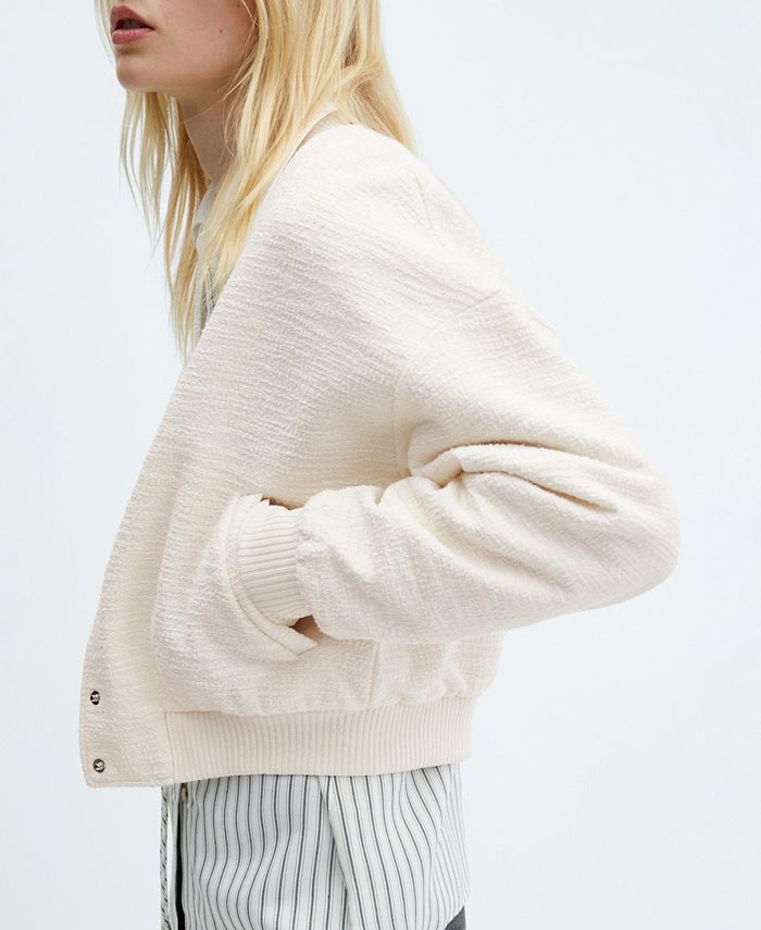 MANGO Women's Tweed Bomber Jacket - Macy's