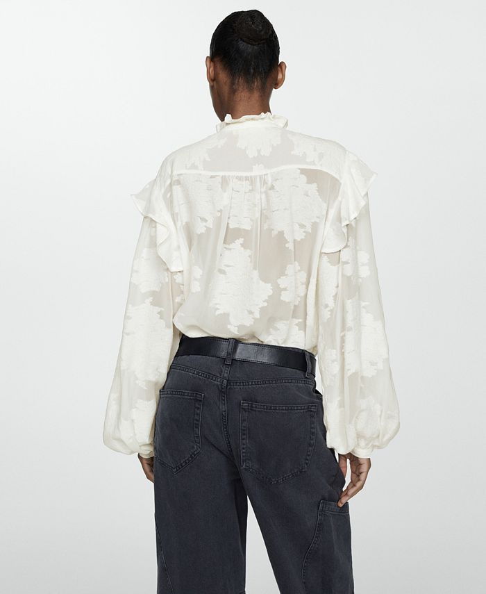MANGO Women's Floral Embroidery Blouse - Macy's