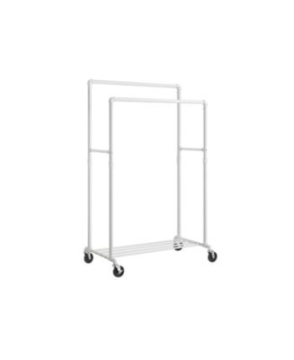 Slickblue Industrial Style Clothes Garment Rack on Wheels, Double ...