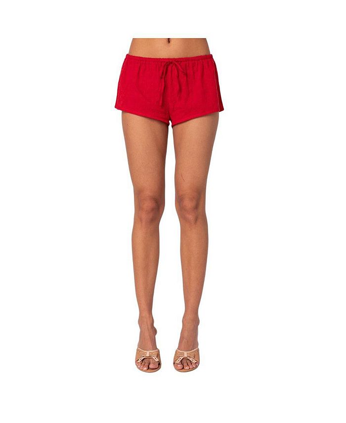 Edikted Women's Cayenne Eyelet Micro Shorts - Macy's