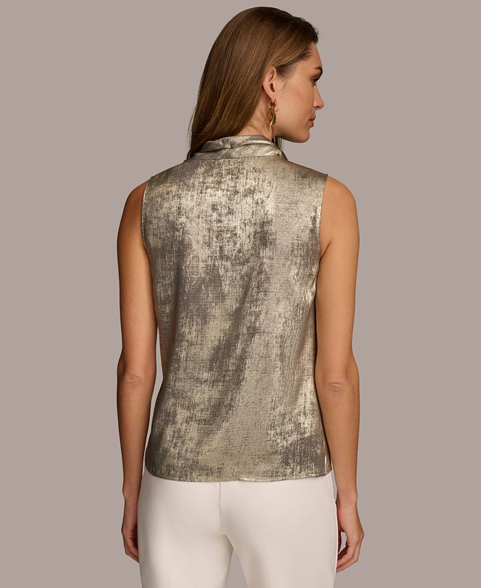 Donna Karan New York Donna Karan Women's Metallic Cowl Neck Tank - Macy's