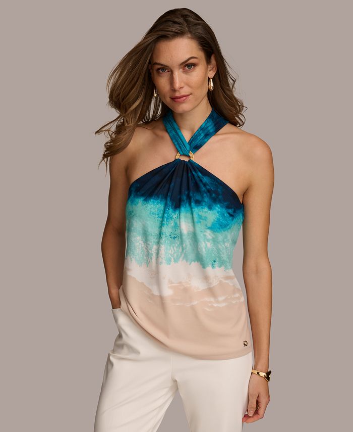 Donna Karan New York Donna Karan Women's Printed Halter Top - Macy's