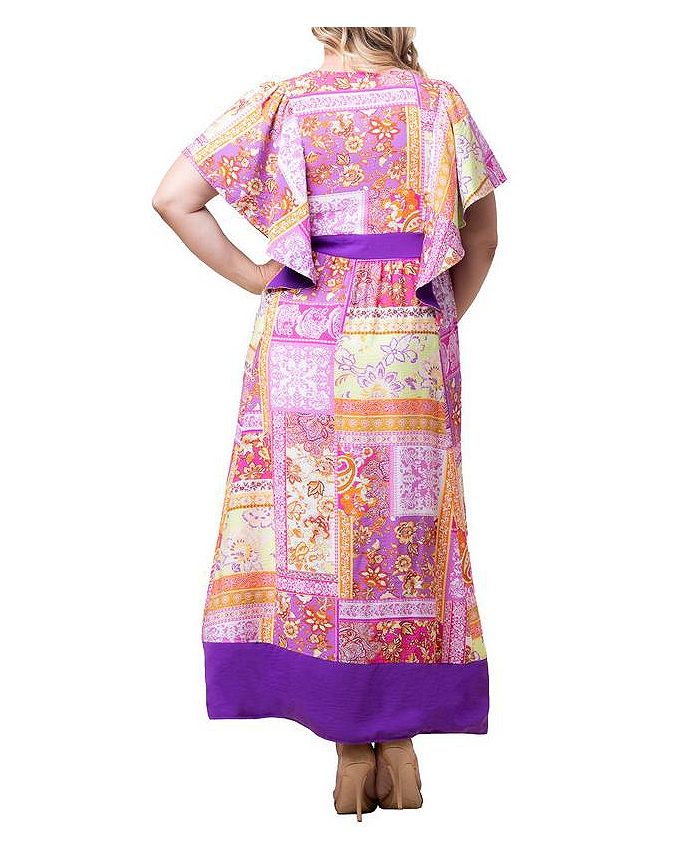 Kiyonna Plus Size Mediterranean Breeze Maxi Dress with Pockets - Macy's