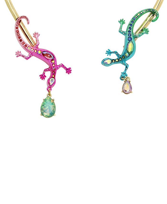 Betsey Johnson Faux Stone Lizard Collar Necklace - Macy's