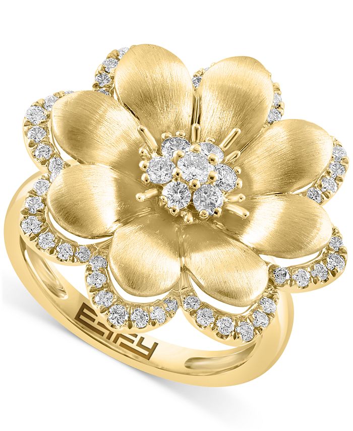 EFFY Collection EFFY® Diamond Flower Statement Ring (5/8 ct. t.w.) in ...