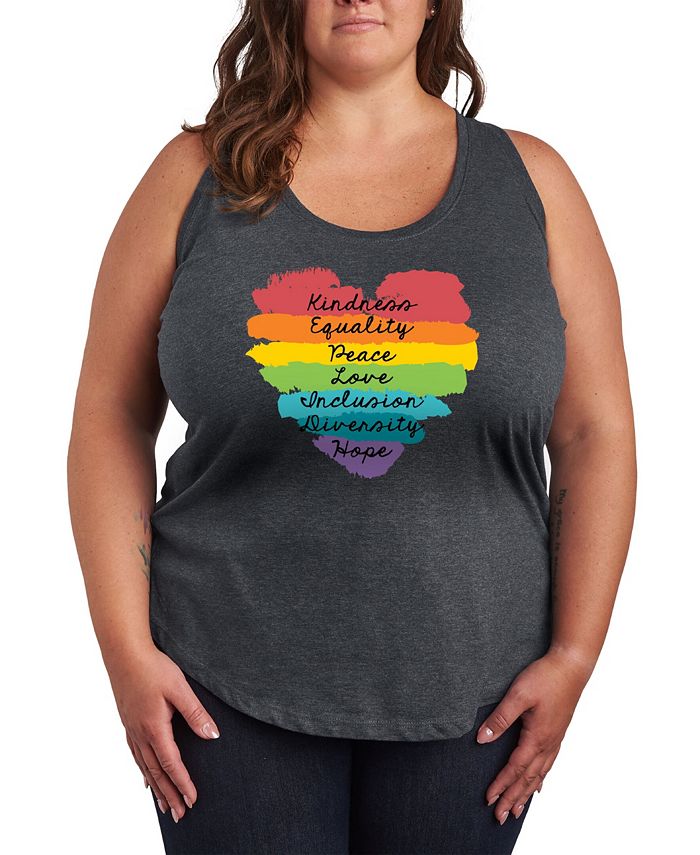 Hybrid Apparel Trendy Plus Size Pride Rainbow Heart Graphic Tank - Macy's