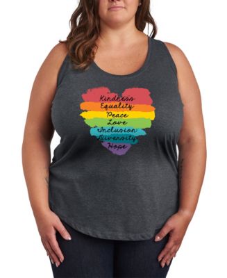 Hybrid Apparel Trendy Plus Size Pride Rainbow Heart Graphic Tank - Macy's