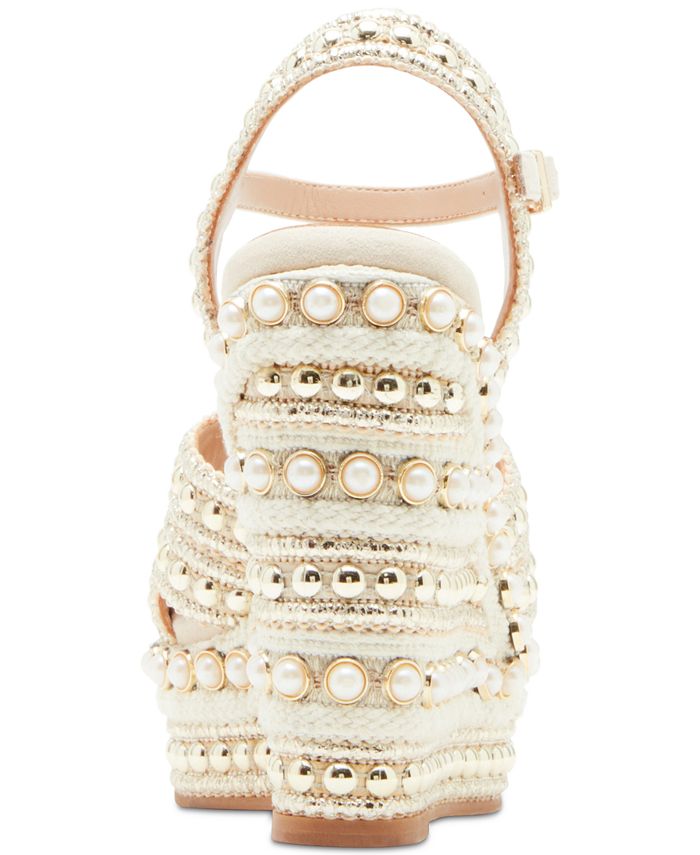 Steve Madden Women's Juniper Raffia Platform Wedge Sandals - Macy's
