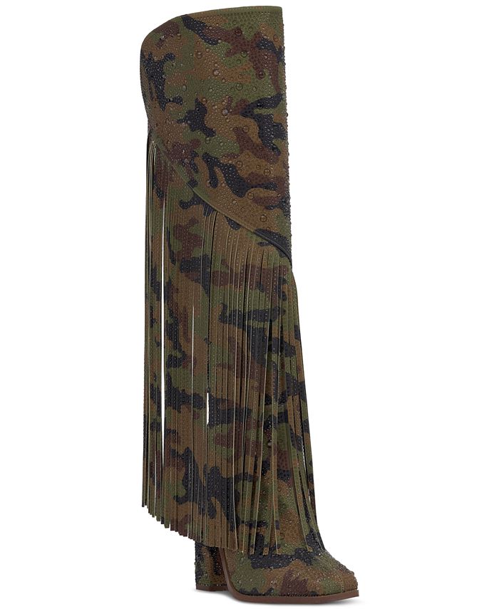 Jessica Simpson Women's Asire Knee-High Fringe Boots - Macy's