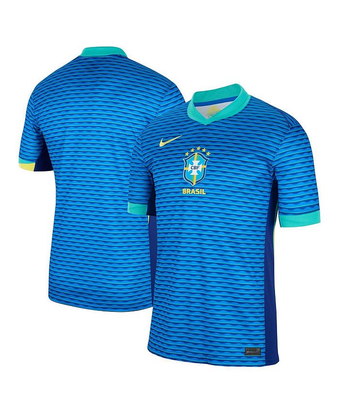 Nike Men's Blue Brazil National Team 2024 Away Stadium Replica Jersey ...