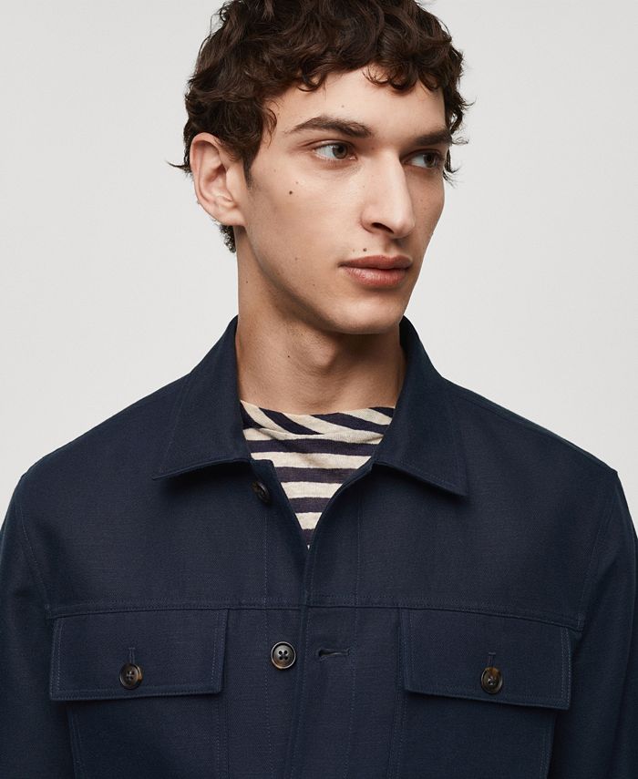 MANGO Men's Pocket Linen Cotton Jacket - Macy's