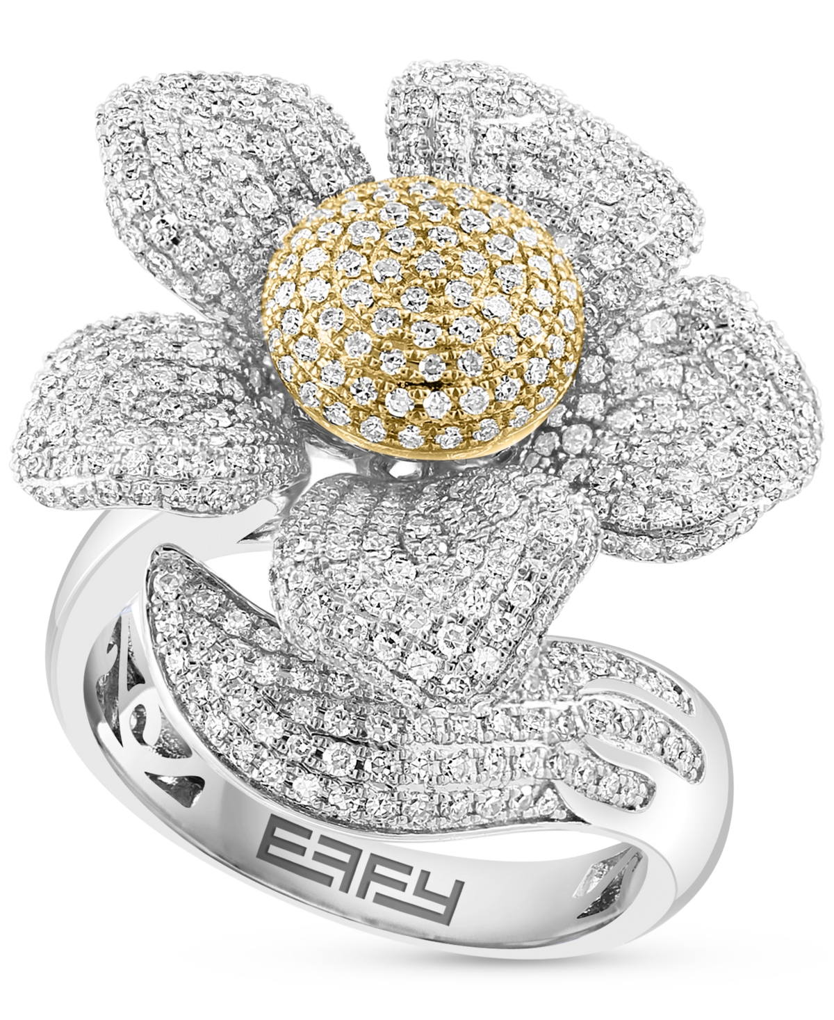 Click here for Effy Diamond Pave Large Flower Statement Ring (1-5... prices