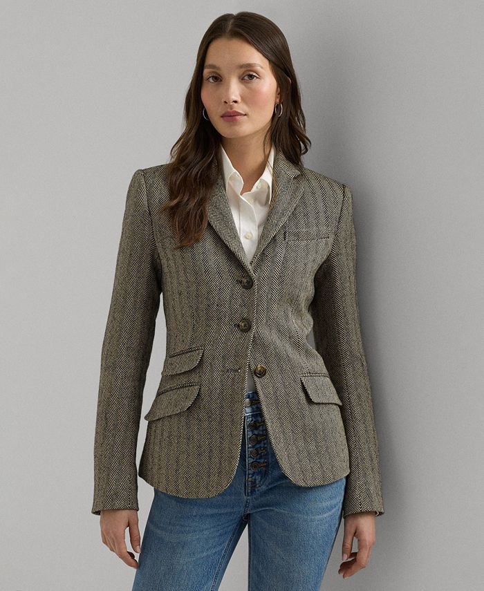 Lauren Ralph Lauren Women's Herringbone Tweed Blazer - Macy's