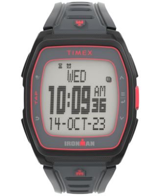 Timex Unisex Ironman T300 Digital Black Silicone Strap 42mm Watch - Macy's