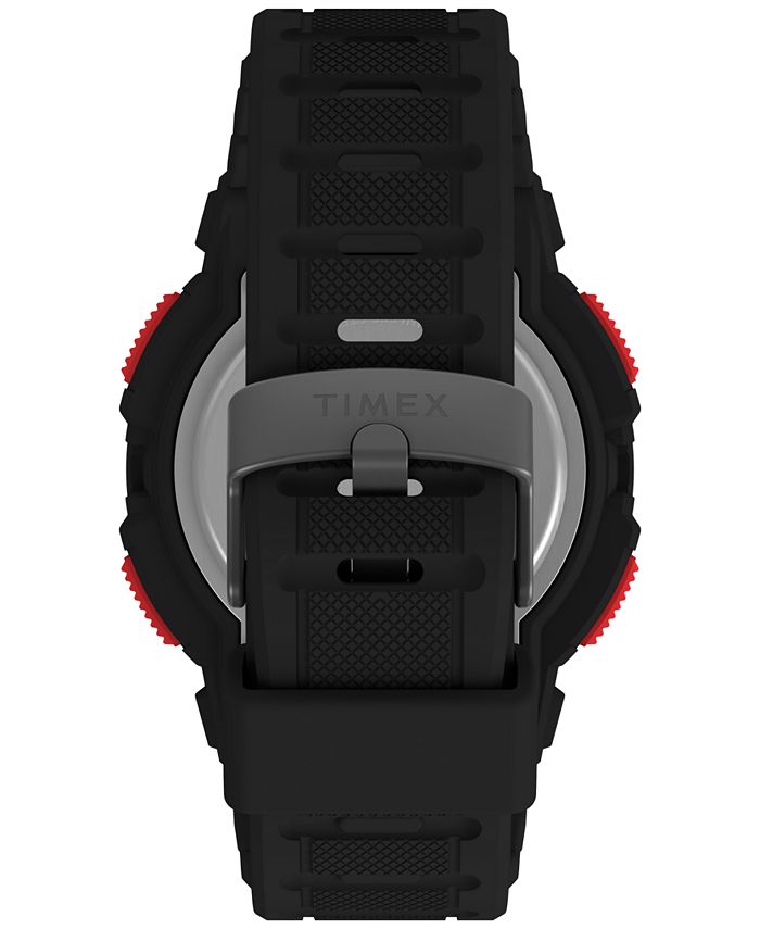 Timex Men's UFC Rumble Digital Black Polyurethane Strap 50mm Round ...