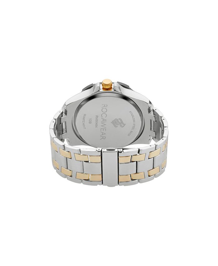 Rocawear Men's Two-Tone Metal Bracelet Watch 50mm - Macy's