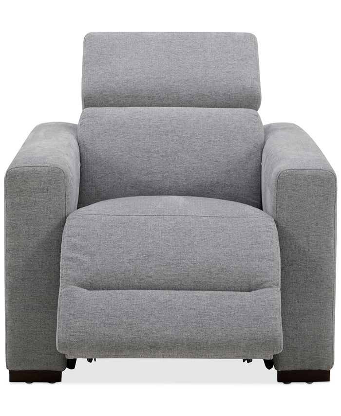 Furniture Nevio Fabric Power Headrest Power Recliner Chair - Macy's